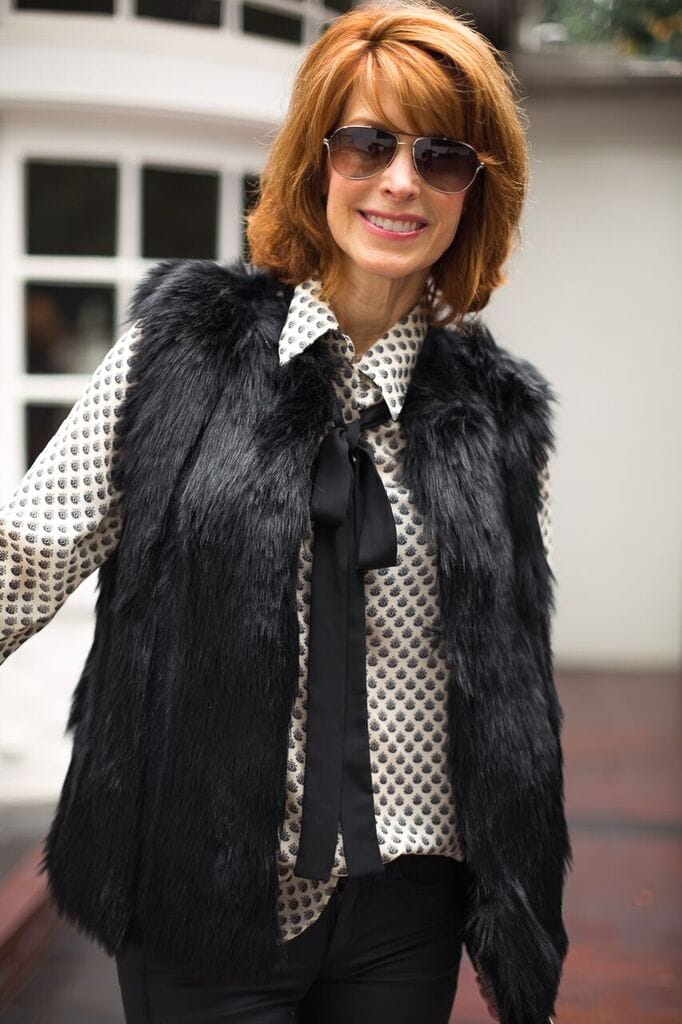 CHIC AT EVERY AGE// FUR VEST - The Middle Page