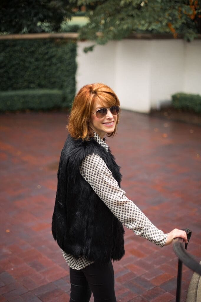 CHIC AT EVERY AGE// FUR VEST - The Middle Page