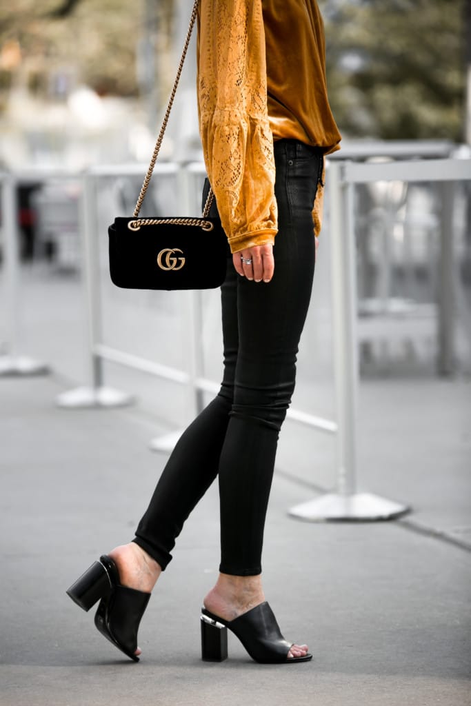 Gold Velvet Top With Chic at Every Age today on the blog