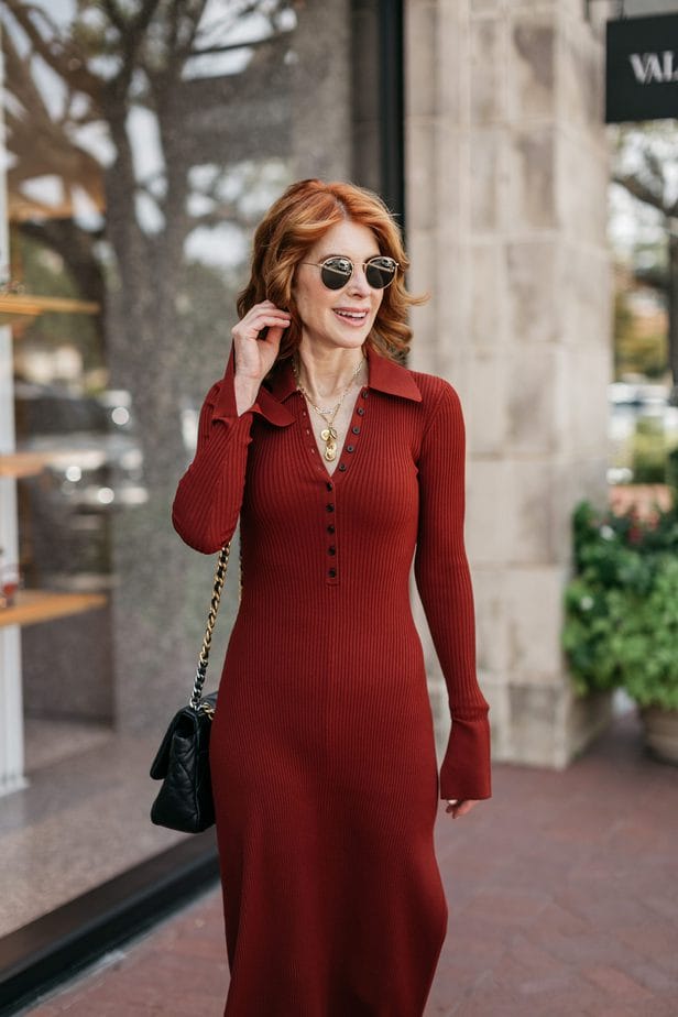 Ribbed Knit Dress With An Asymmetrical Hem