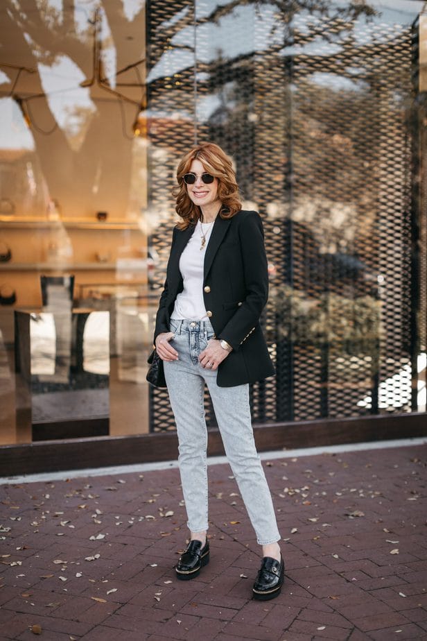 Always Chic Black Blazer and Jeans