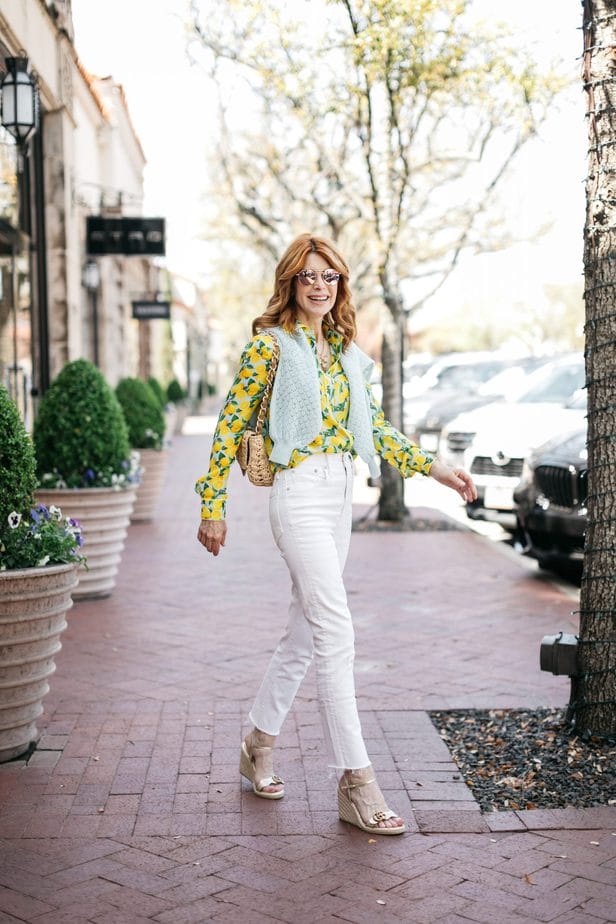 SQUEEZE THE DAY IN THIS LEMON PRINT BLOUSE
